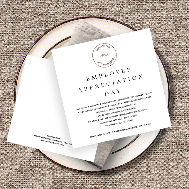Employee Appreciation Day Business Logo Invitation | Zazzle