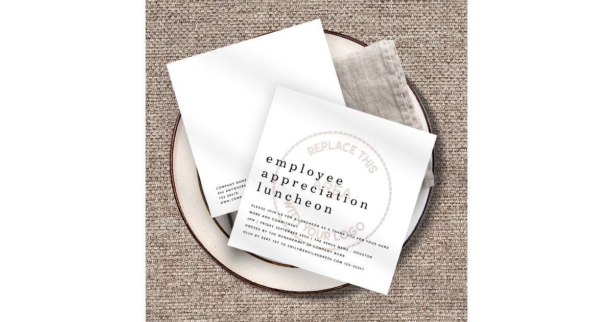 Employee Appreciation Day Business Logo Invitation | Zazzle