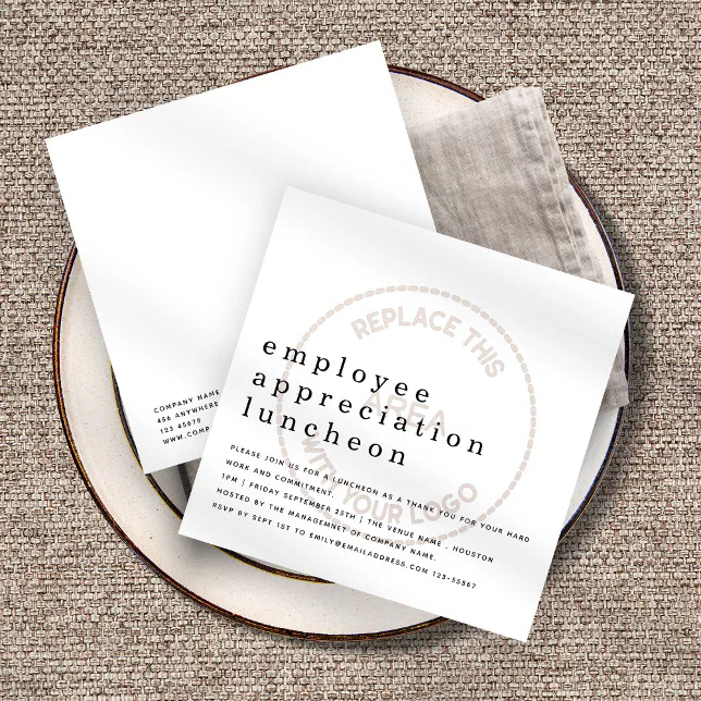 Employee Appreciation Day Business Logo Invitation | Zazzle