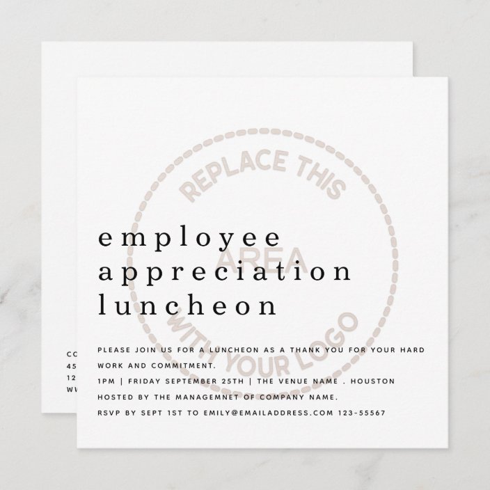 Employee Appreciation Day Business Logo Invitation | Zazzle.com