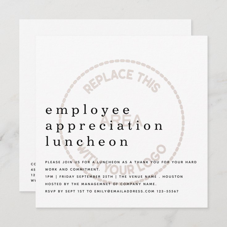 Employee Appreciation Day Business Logo Invitation | Zazzle