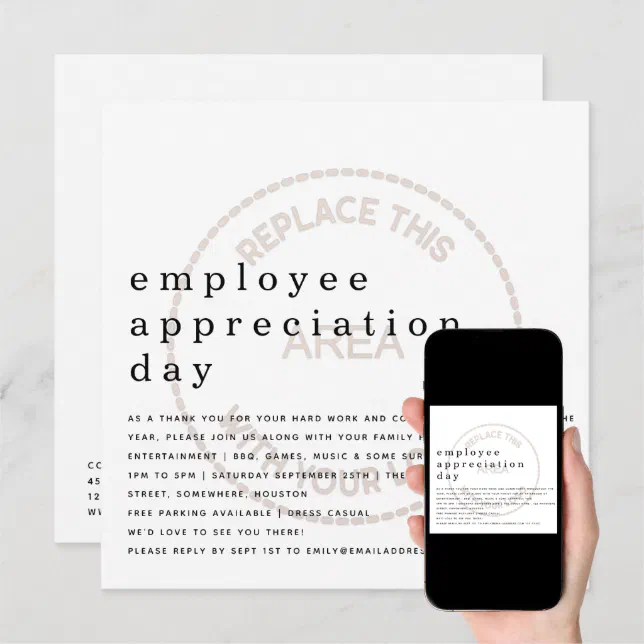Employee Appreciation Day Business Logo Invitation | Zazzle