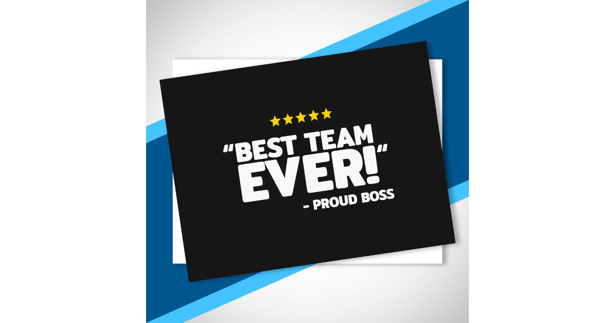 Employee Appreciation Gift - Proud Boss Best Team Postcard | Zazzle