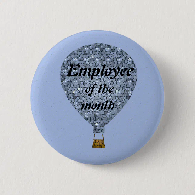 Employee Appreciation Mosaic Hot Air Balloon Pinback Button | Zazzle