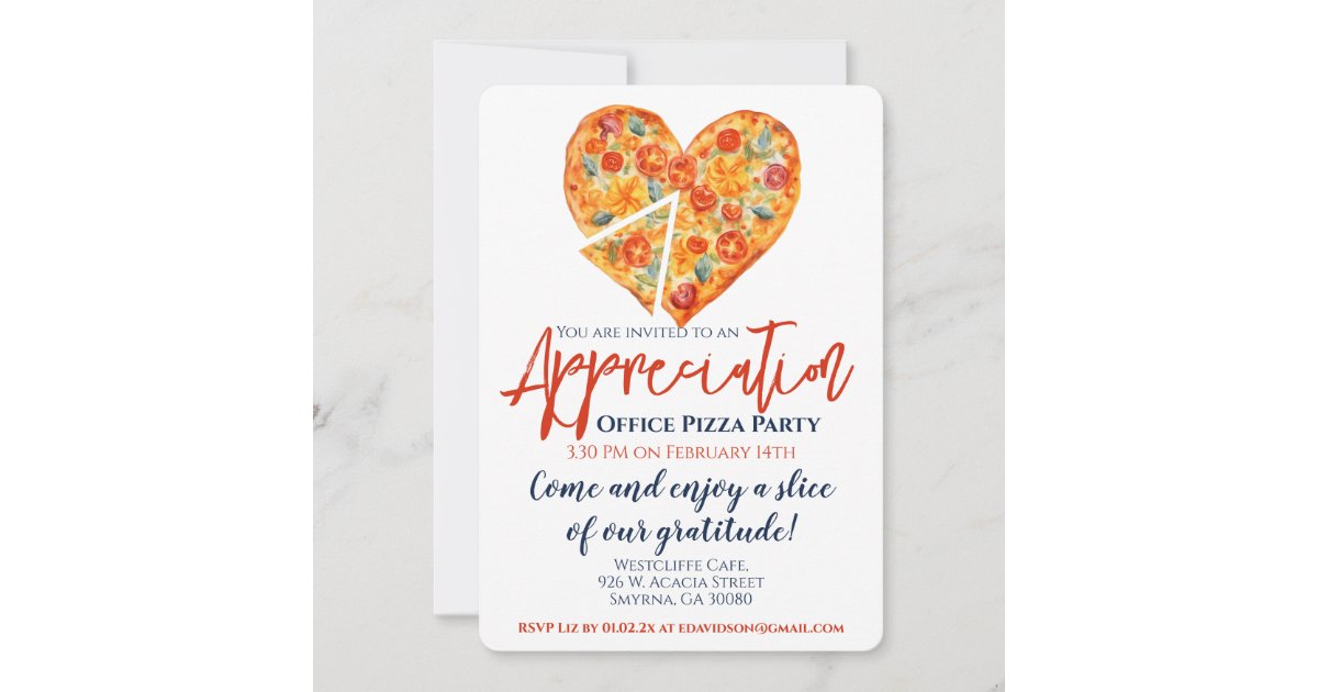 Employee Appreciation Pizza Party Invitation | Zazzle