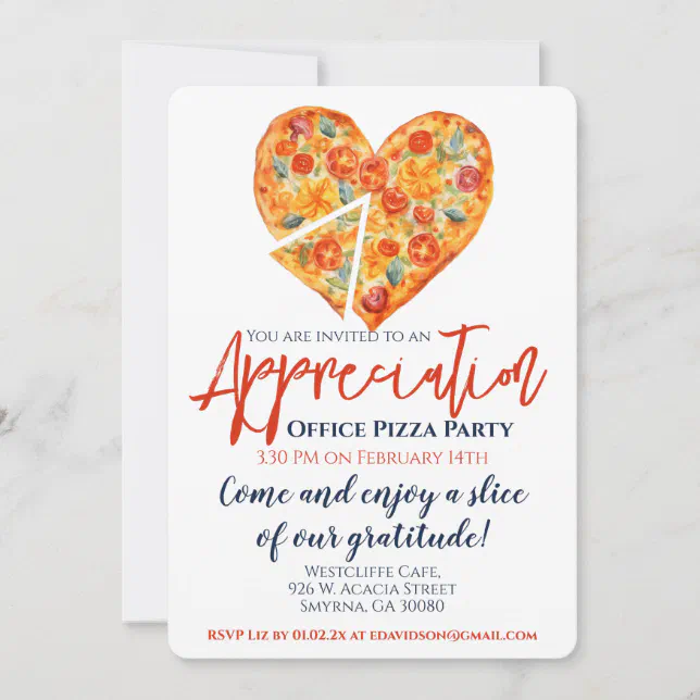 Employee Appreciation Pizza Party Invitation | Zazzle