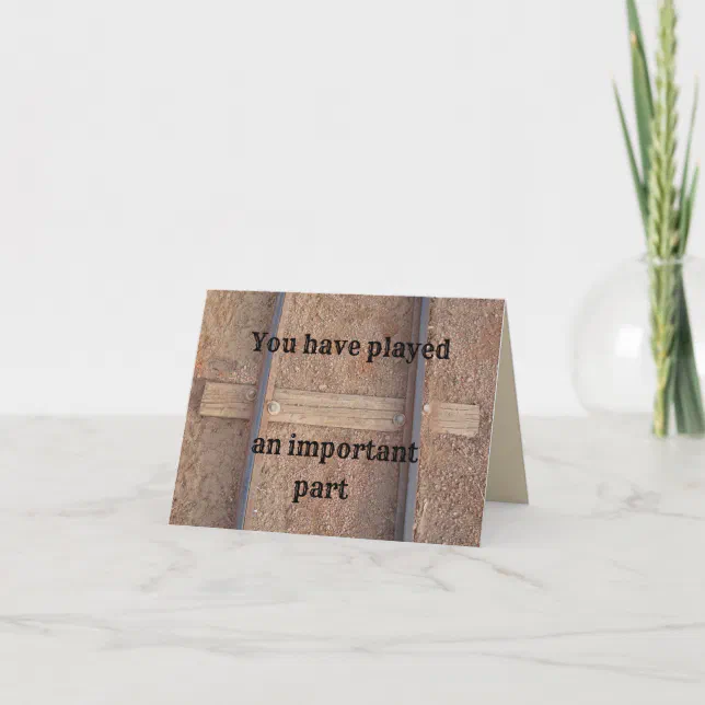 Employee Appreciation Thank You Railroad Tracks Card | Zazzle