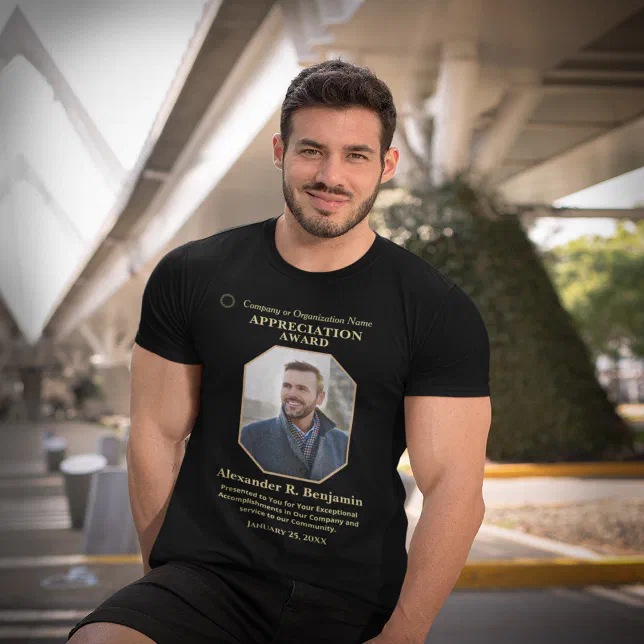 Employee Awards Photo Business Company Custom Tri-Blend Shirt | Zazzle