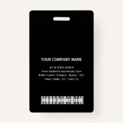 Employee Barcode Logo Name Scan Gold Vertical Badge | Zazzle