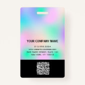 Employee Barcode Logo Name Scanner Vertical Pink Badge | Zazzle