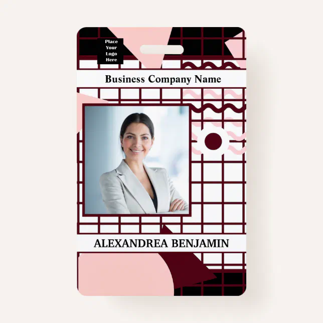 Employee Business Company Photo Logo ID Custom Badge | Zazzle