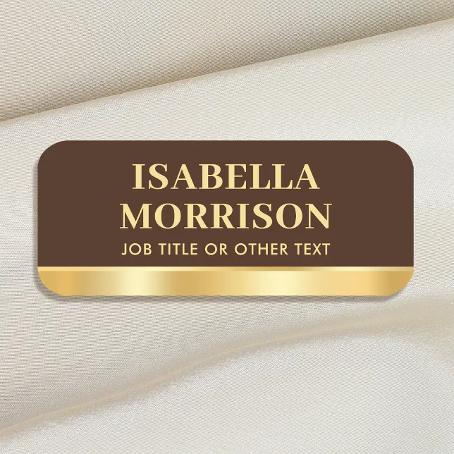 Employee Business Custom Staff ID Gold Name Tag | Zazzle