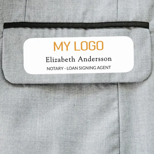 Employee business logo brand color magnetic name tag | Zazzle