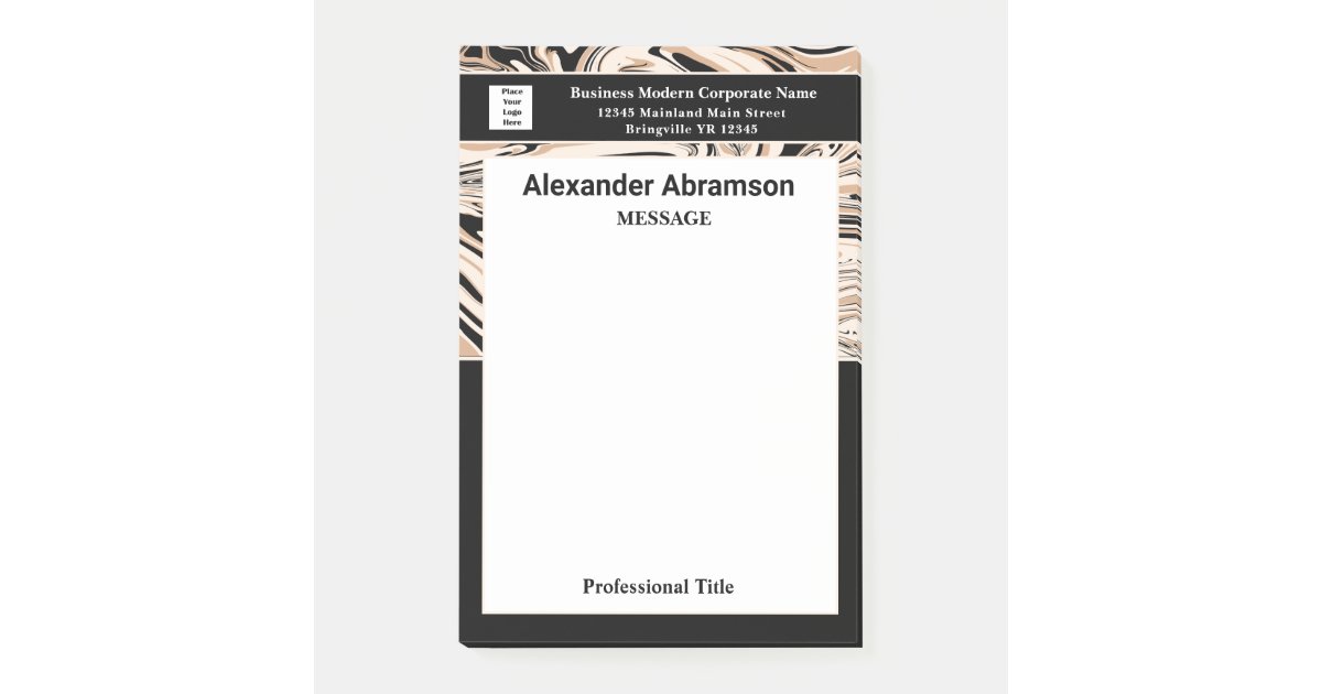 Employee Business Name Logo Modern Custom Post-it Notes | Zazzle