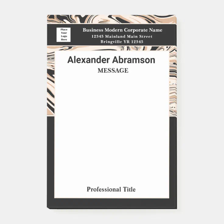 Employee Business Name Logo Modern Custom Post-it Notes | Zazzle