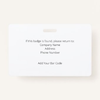 Employee Chalkboard Look ID Badge with Barcode | Zazzle