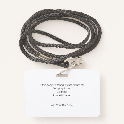 Employee Chalkboard Look ID Badge with Barcode | Zazzle