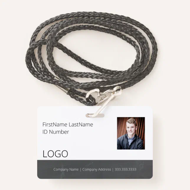 Employee Chalkboard Look ID Badge with Barcode | Zazzle