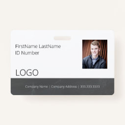 Employee Chalkboard Look ID Badge with Barcode | Zazzle