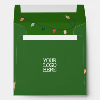 Employee Gift Card Holidays Add Logo Lights Green Envelope | Zazzle