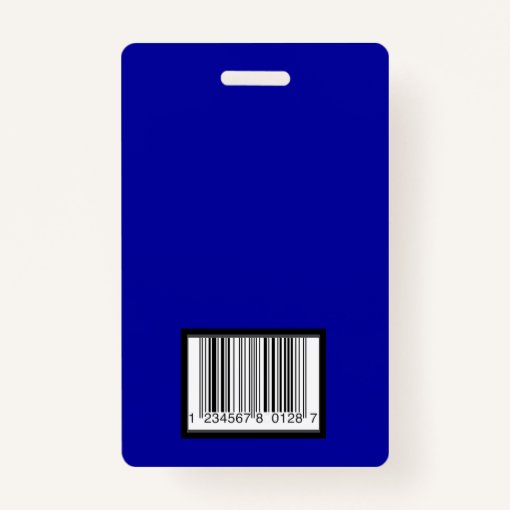 Employee ID Badge Royal Blue Vertical Design | Zazzle