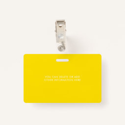 Employee ID | Bright Yellow Logo Photo Badge | Zazzle