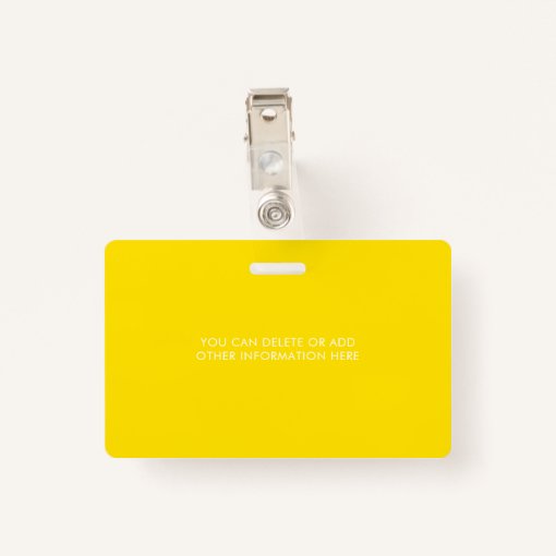 Employee ID | Bright Yellow Logo Photo Badge | Zazzle