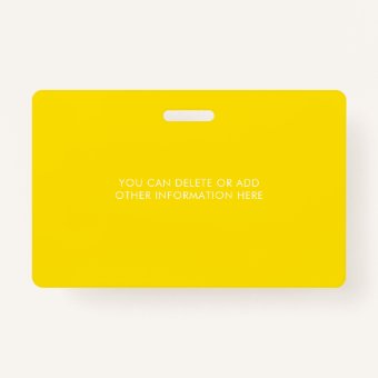 Employee ID | Bright Yellow Logo Photo Badge | Zazzle