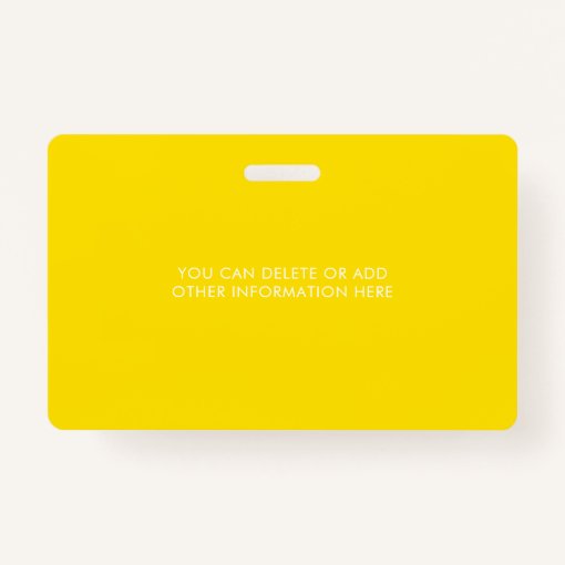 Employee ID | Bright Yellow Logo Photo Badge | Zazzle