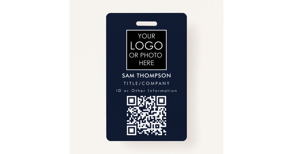 Employee ID Photo Company Security Badge QR Code | Zazzle