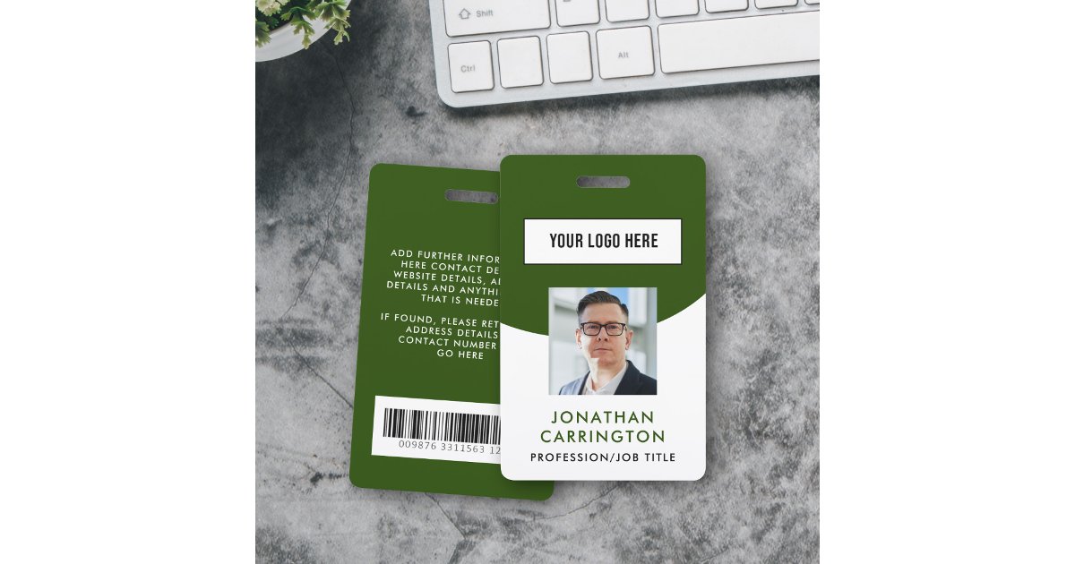 Employee ID Photo Logo Badge | Zazzle