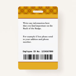Employee ID Photo Name Custom Logo Bar Code Badge | Zazzle