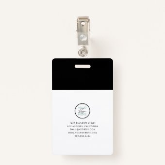 Employee ID QR Code Logo Photo Badge | Zazzle