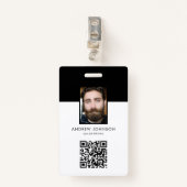 Employee ID QR Code Logo Photo Badge | Zazzle