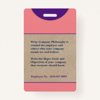 Employee Logo Bar Code Logo Photo Name ID Card Badge | Zazzle