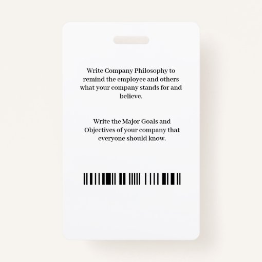 Employee Logo Business Bar Code Card Custom Badge | Zazzle