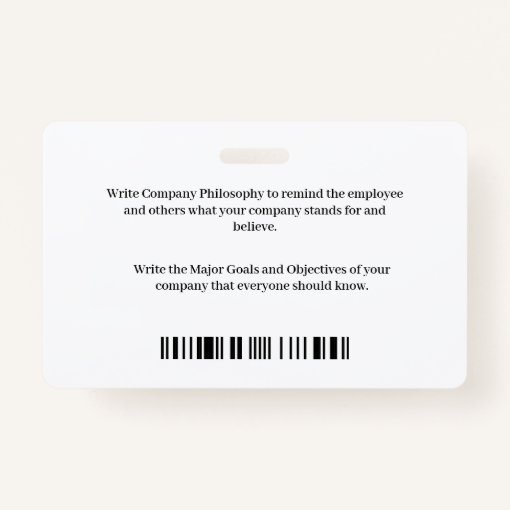 Employee Logo Business Bar Code Card Custom Badge | Zazzle
