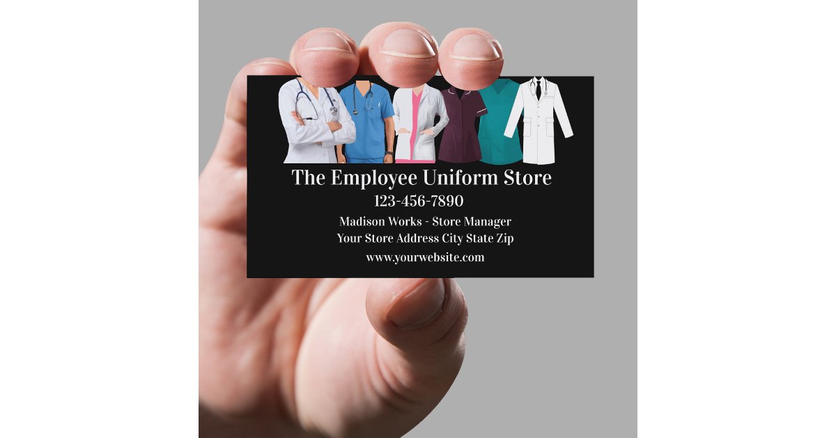 Employee Medical Uniform Store Business Card | Zazzle