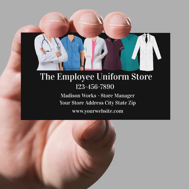Employee Medical Uniform Store Business Card | Zazzle