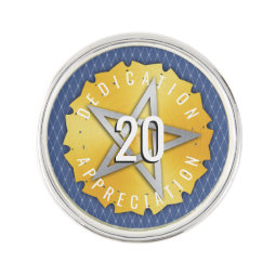 Employee milestone anniversary 20 years award pin | Zazzle