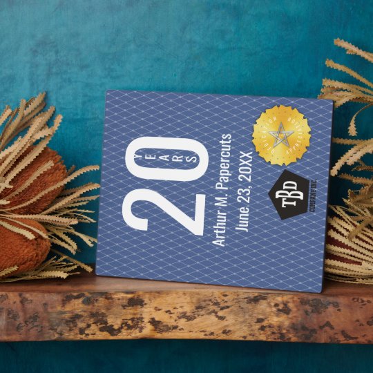 Employee milestone anniversary 20 years plaque | Zazzle.com