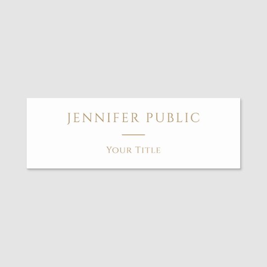Employee Modern Elegant Professional Template Name Tag | Zazzle.com
