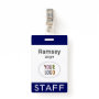 Employee Name Badge Custom Business Logo Staff Tag | Zazzle
