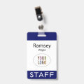 Employee Name Badge Custom Business Logo Staff Tag | Zazzle