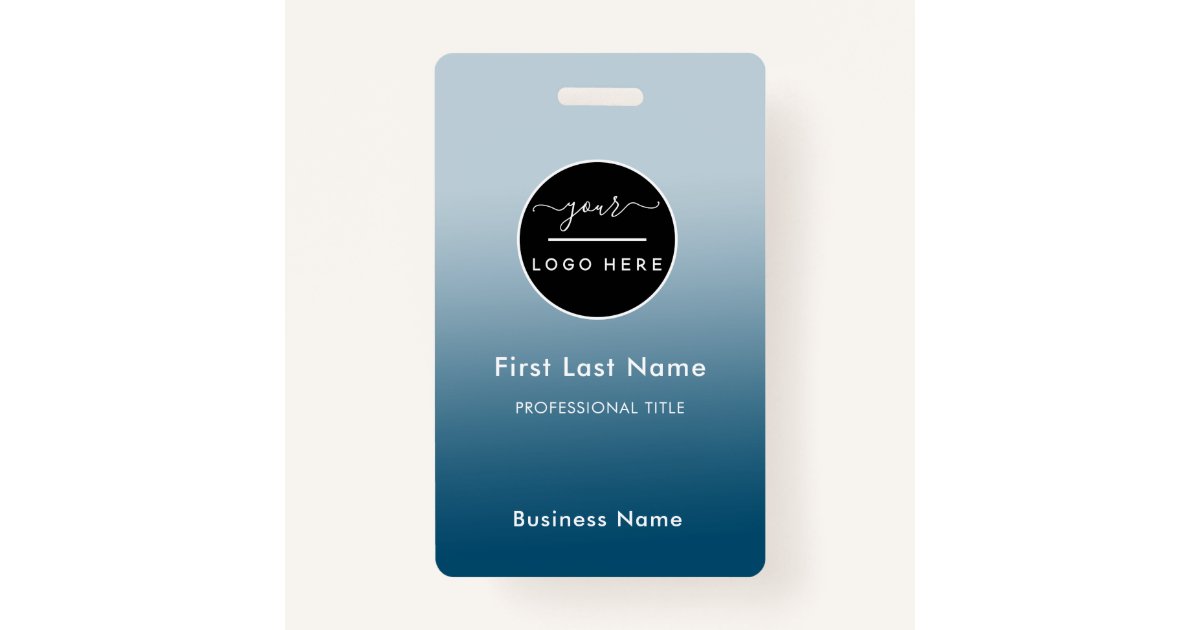 Employee Name Badge Custom Business Logo Staff Tag | Zazzle