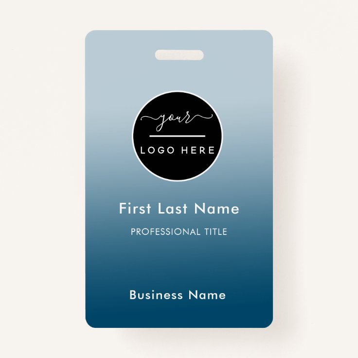 Employee Name Badge Custom Business Logo Staff Tag | Zazzle