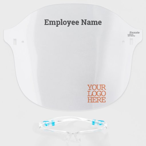 Employee Name & Company Logo Face Shield | Zazzle