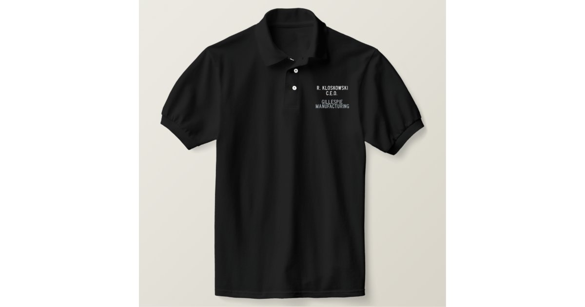 Employee Name Department and Company Name Dark Embroidered Polo Shirt ...