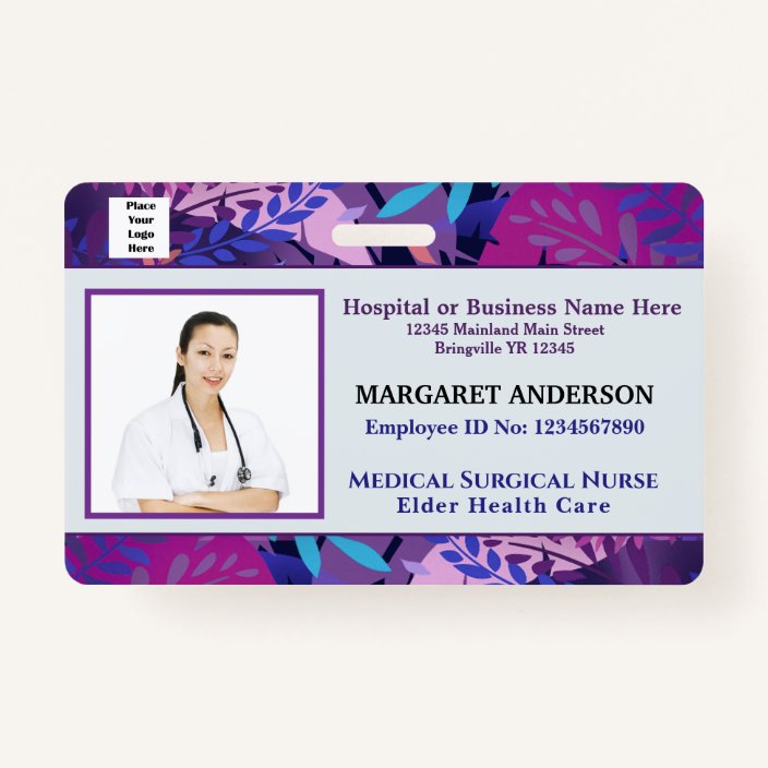 Employee Name Logo Photo Hospital ID Custom Badge | Zazzle.com