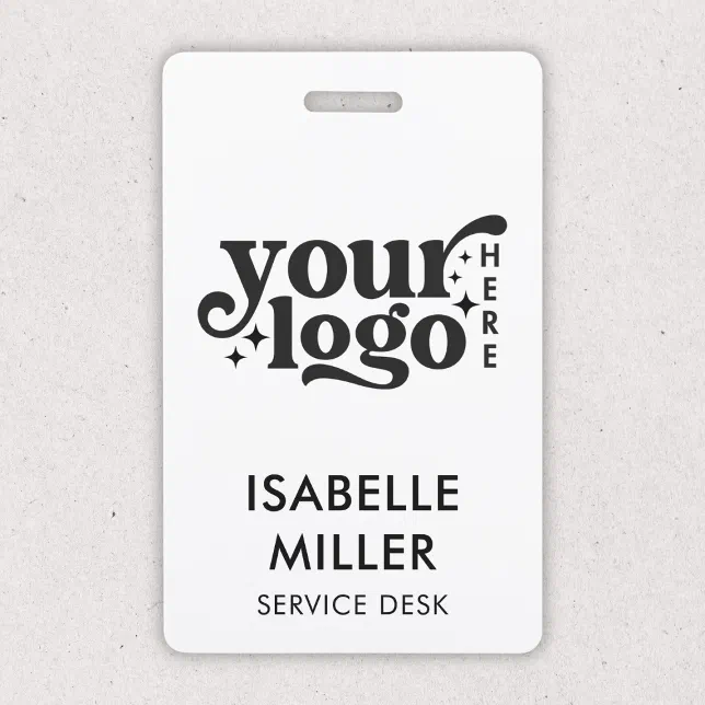 Employee Name Staff ID Minimalist Company Logo Badge | Zazzle